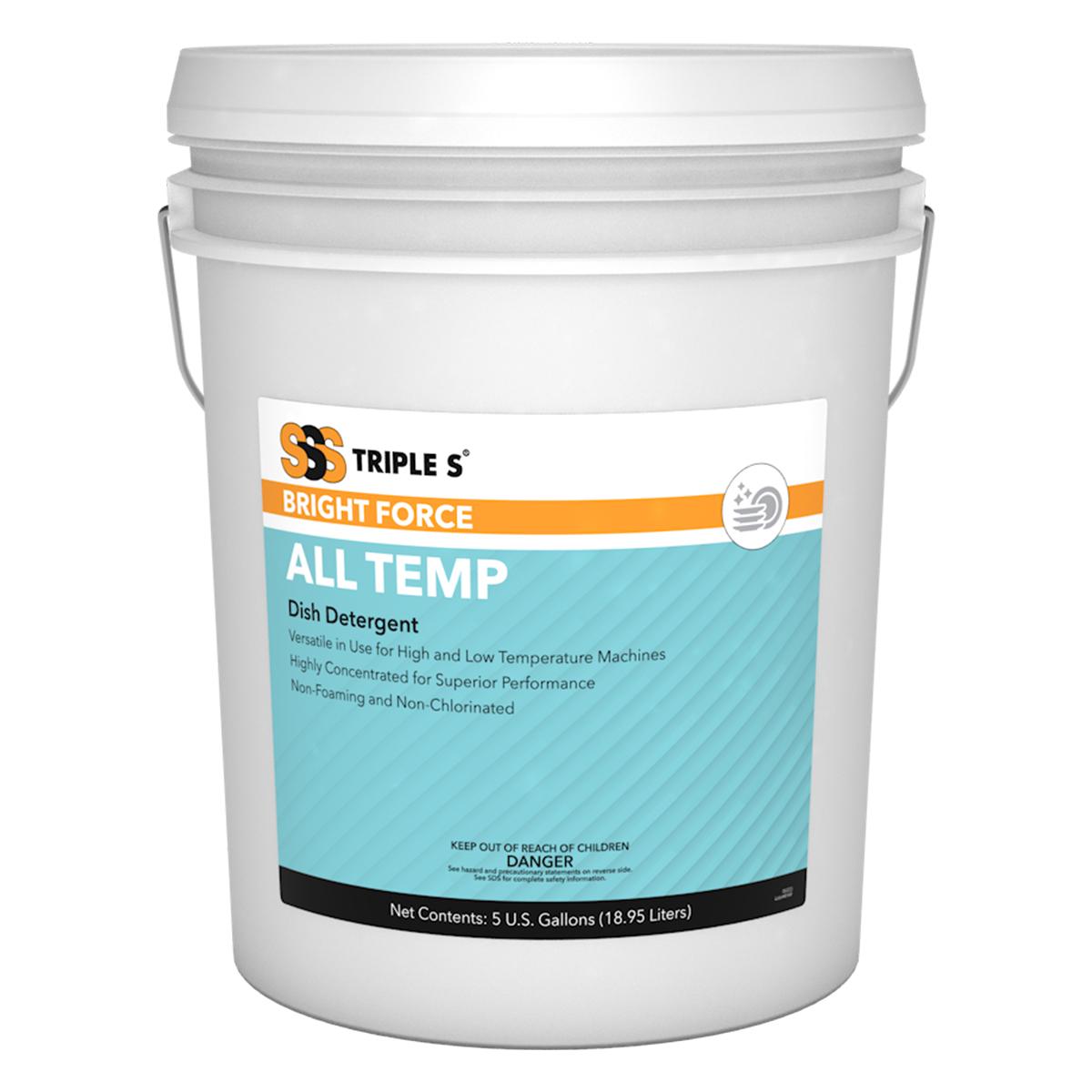 SSS Bright Force All Temp Dish Detergent, 1/5 Gal.