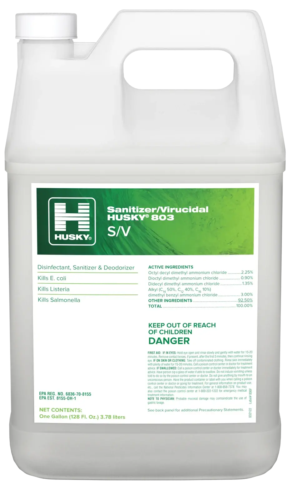 Husky 803 S/V Disinfectant, 2/1 Gal.